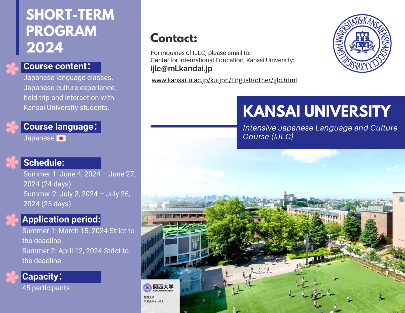 Short term Program at Kansai University, Japan - Vietnam Japan University